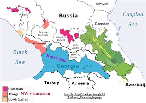 Caucasian Countries Map