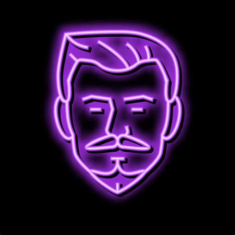 Van Duke Beard Hair Style Neon Glow Icon Illustration 20571181 Vector