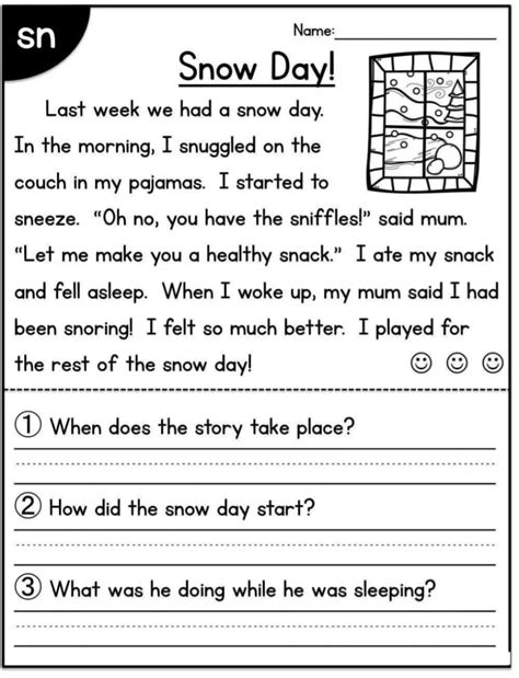 Free Printable Reading Worksheets
