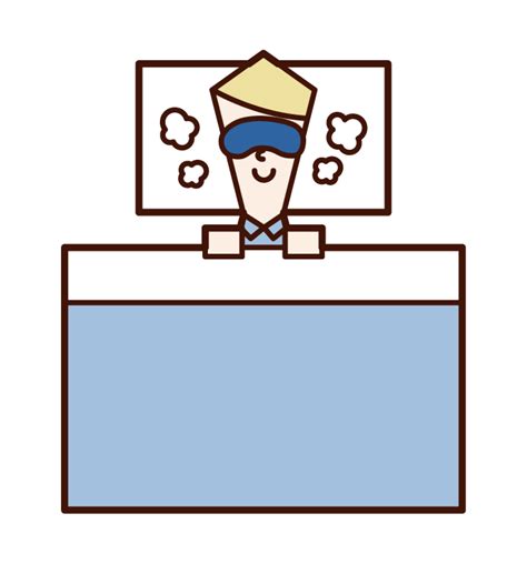 뜨거운 눈가리개를 착용한 사람남성의 일러스트 무료 일러스트 소재집 Kukukeke