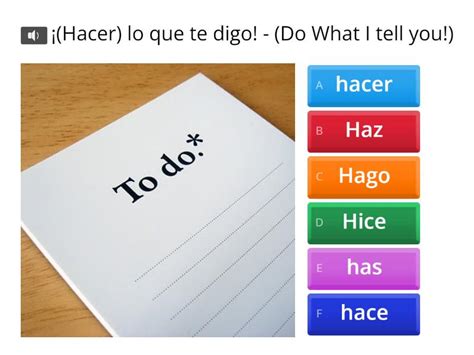 Affirmative Informal Tú Commands Quiz