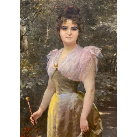 Timoleon Marie Lobrichon Portrait Of An Early 1900s Lady By Timoleon