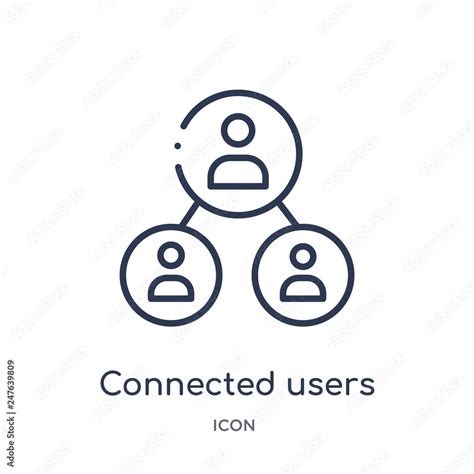 Connected Users In Flow Chart Icon From User Interface Outline Collection Thin Line Connected