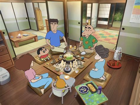 野原一家が借りる古民家で食卓を囲むシーン 大仙経済新聞