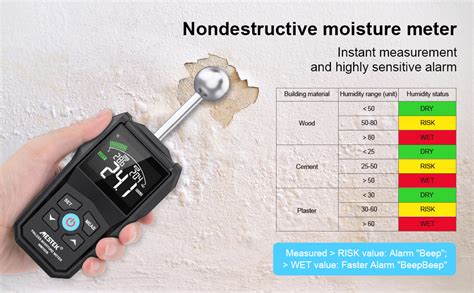 Moisture Meter Mestek Wall Moisture Detector 20 40mm Depth Pinless Non Destructive Damp Moisture