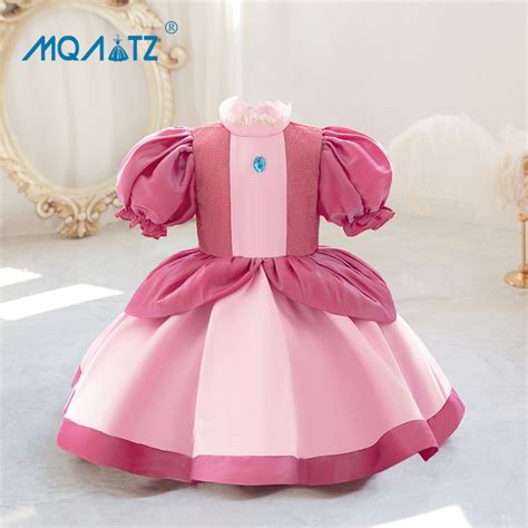 Mqatz คอสเพลย์เด็กสาวชุดวันเกิดเสื้อผ้าสาวเด็กเครื่องแต่งกายพีชเจ้าหญิง