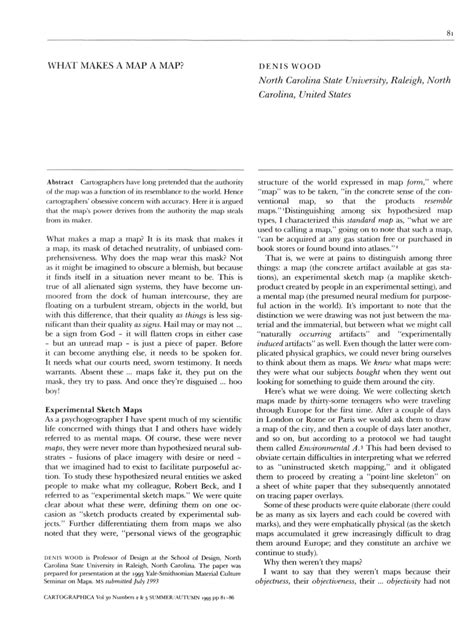 What Makes A Map A Map North Carolina State University Raleigh Docslib
