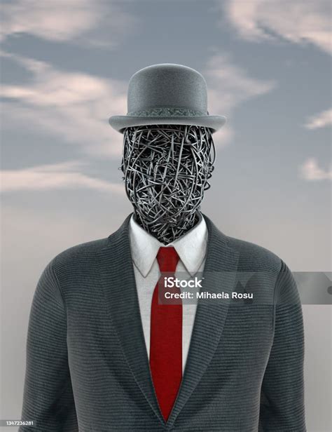 엉킨 실과 모자로 만든 머리를 가진 사업가 혼란과 과도 한 개념 이것은 3d 렌더 그림입니다 3차원 형태에 대한 스톡 사진 및 기타 이미지 Istock