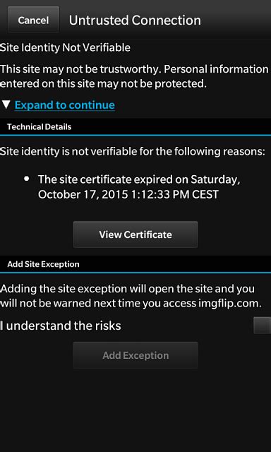 Why Is My Phone Reporting Expired Certificates Blackberry Forums At