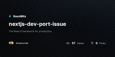 Nextjs Dev Port Issue StackBlitz