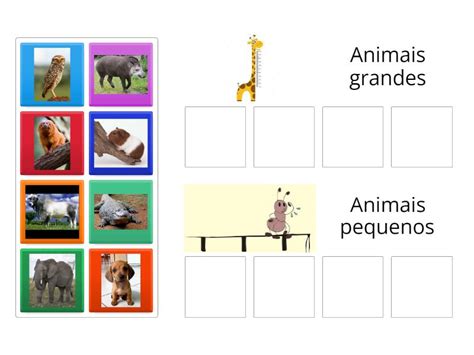 Vamos Separar Os Animais Grandes E Pequenos Group Sort