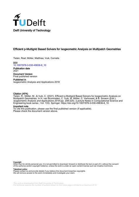 pdf efficient p multigrid based solvers for isogeometric analysis on