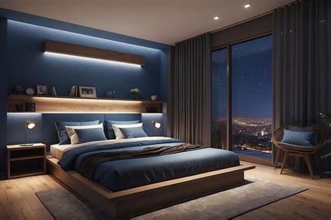 Premium Photo 3d Rendering Of Room At Night
