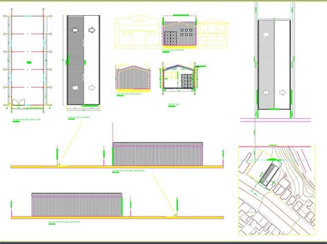 Galpon De Estructuras Metalicas Y Madera En Autocad Librería Cad