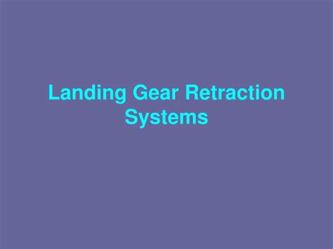 Ppt Lesson 12 Aircraft Landing Gear Powerpoint Presentation Free