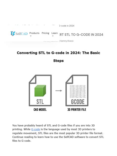 The Easiest Way To Convert Stl To G Code In 2024 Download Free Pdf