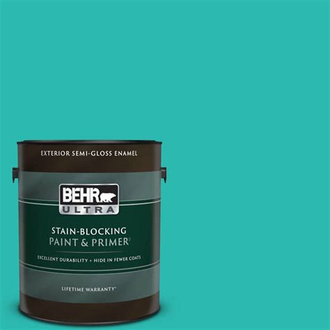BEHR ULTRA 1 Gal P450 5 Island Aqua Semi Gloss Enamel Exterior Paint