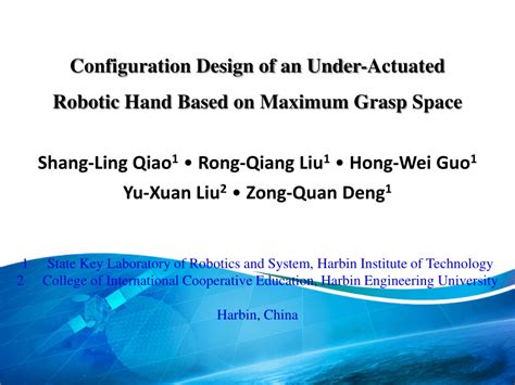 Pdf Configuration Design Of An Under Actuated Robotic Hand Based On Maximum Grasping Space