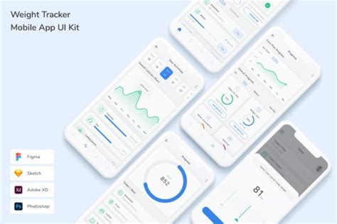Weight Tracker Mobile App Ui Kit Graphic By Betush · Creative Fabrica