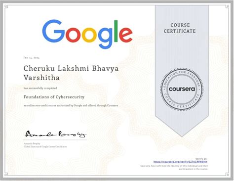 Bhavya Cheruku On Linkedin Cybersecurity Coursera