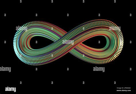 Detailed And Colorful Infinite Or Endless Loop 3d Illustration Stock