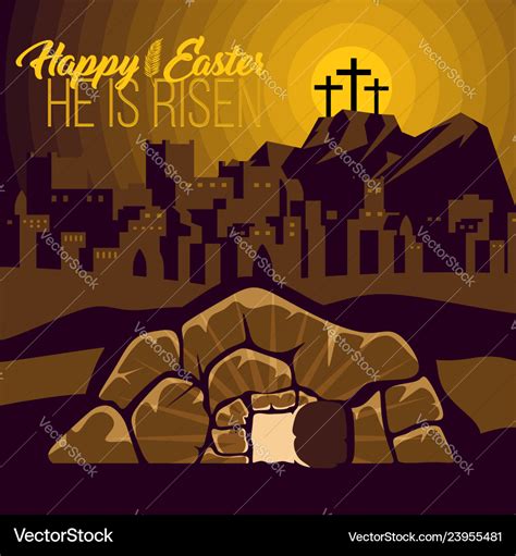 Easter Resurrection Scene Royalty Free Vector Image
