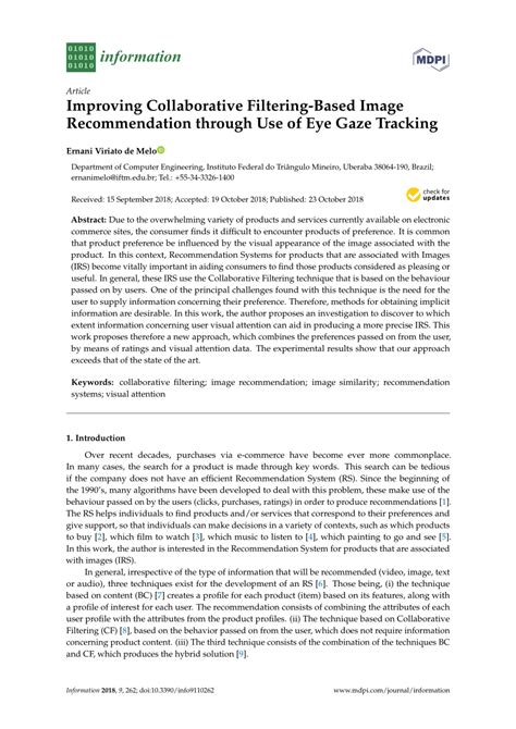 Pdf Improving Collaborative Filtering Based Image Recommendation