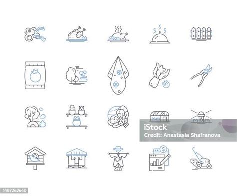 플라스틱 공장 라인 아이콘 컬렉션입니다 사출 성형 압출 중합 과립화 수지 제조 벡터 및 선형 그림 재활용 용융 파쇄 개요 표지판 세트 갈기갈기 찢어진에 대한 스톡 벡터 아트