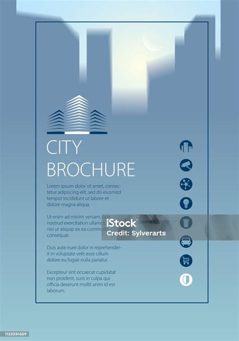 간단한 최소한의 도시 스카이 라인 여행 관광 가이드 책 브로셔 전단지 표지 포스터 또는 가이드북 서식 파일 벡터 현대 그림입니다 A4 용지에 대한 스톡 벡터 아트 및 기타