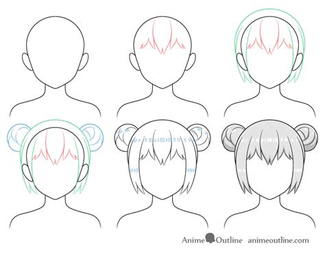 How To Draw Anime Hair Buns Step By Step Animeoutline