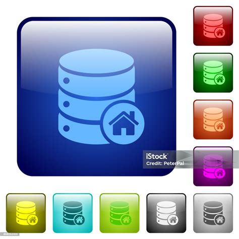 Tombol Persegi Warna Database Default Ilustrasi Stok Unduh Gambar