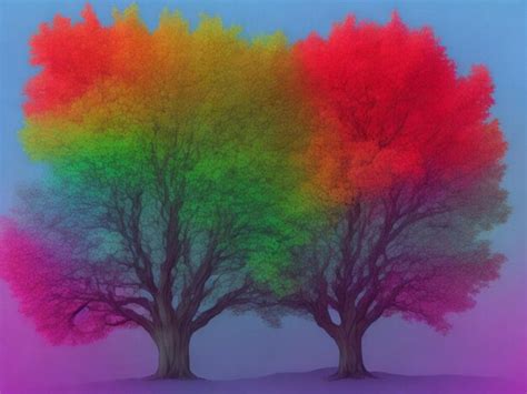 Premium Ai Image A Tree In Middle With Gradient Background