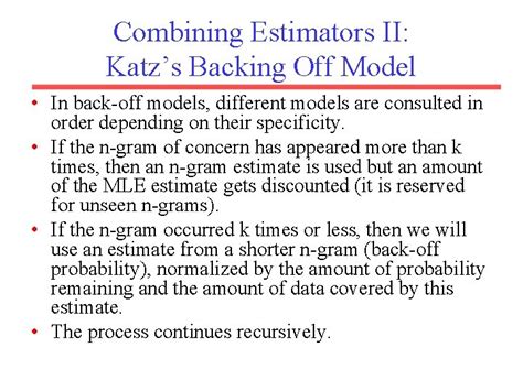 Statistical NLP Lecture 8 Statistical Inference Ngram Models