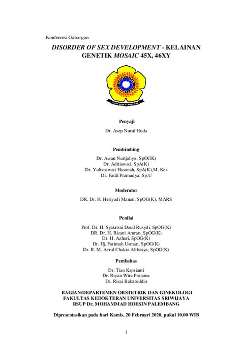 Pdf Disorder Of Sex Development Kelainan Genetik Mosaic 45x 46xy