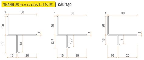 Thanh Shadowline Vật tư phụ trần vách thạch cao