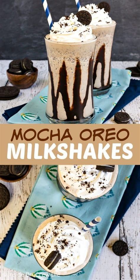 Mocha Oreo Milkshakes On A Table