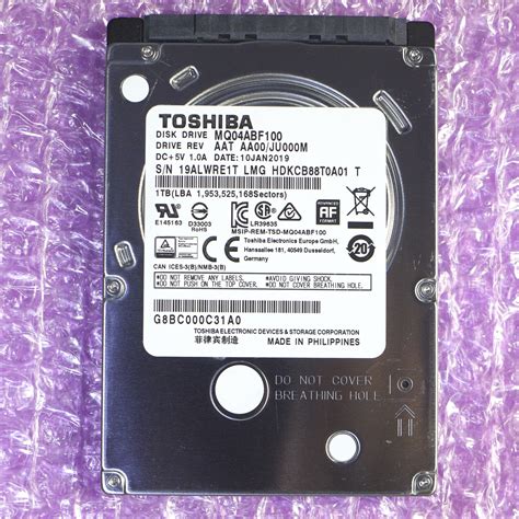 Yahoo!オークション - 東芝 TOSHIBA MQ04ABF100 1TB 2.5インチ SATA HD...