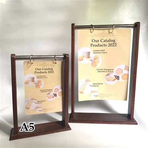 Jual Stand Menu Stainless Ukuran A5 Menu Stand Nomor Meja Stand Display