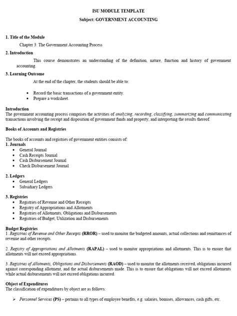 Chapter 3 The Government Accounting Process Pdf Expense Payroll