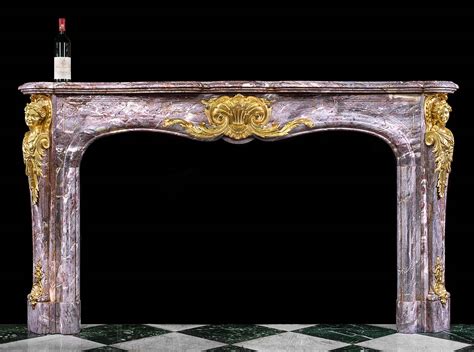 Louis XV Large Marble Antique Fireplace Mantel Westland London