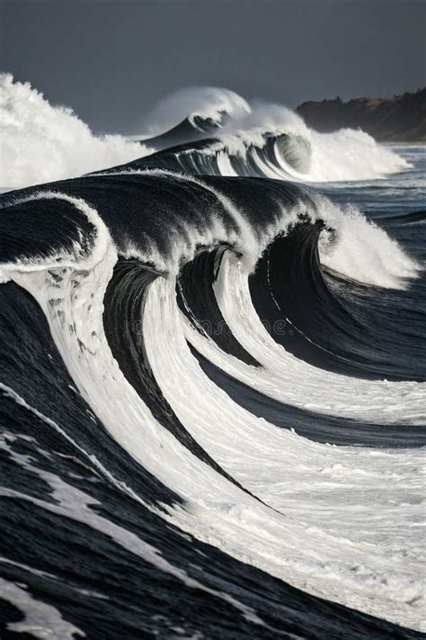 3d Rendering Of Abstract Black And White Waves Stock Illustration Illustration Of Texture