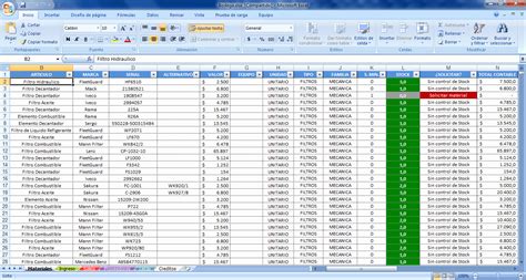 Ejemplo De Un Inventario En Excel Ejemplo Sencillo Cfb 36A