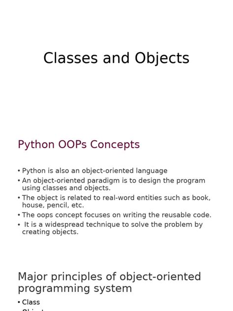 Python Oop Concepts Classes And Objects Pdf Inheritance Object