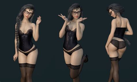 erotic 3d character anime character vroid 3d model vrml model dayz
