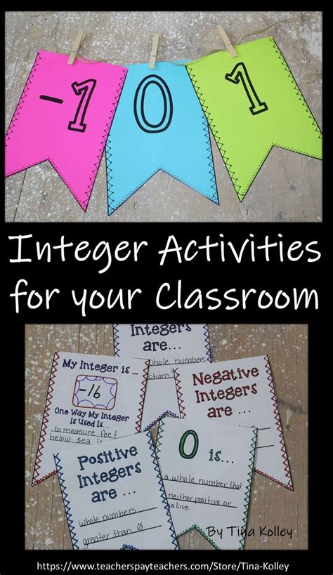 Integers Activities Pennants Integers Activities Sixth Grade Math