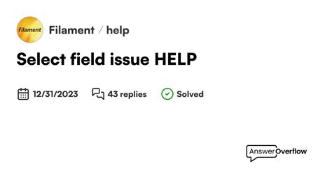 Select Field Issue Help Filament