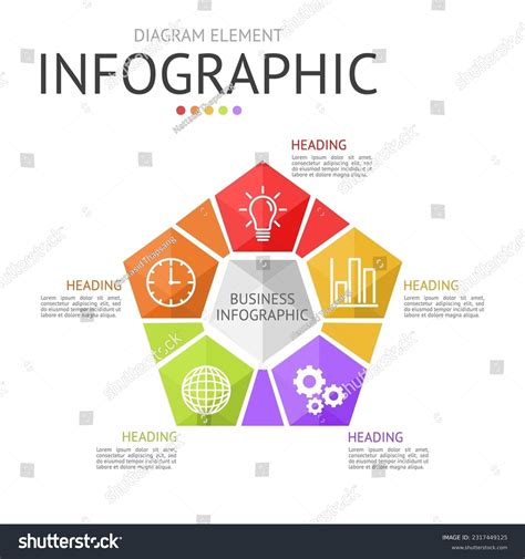Pyramid Pentagon Diagram For Infographic Used Royalty Free Stock