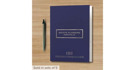 Simple Elegant Portfolio Folder With Logo Zazzle