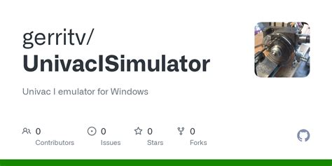 Github Gerritv Univacisimulator Univac I Emulator For Windows