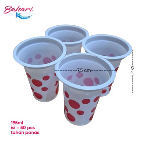 Jual 1 Dus Isi 2000 Cup Gelas Plastik Polkadot Bola Bola 195ml Shopee Indonesia